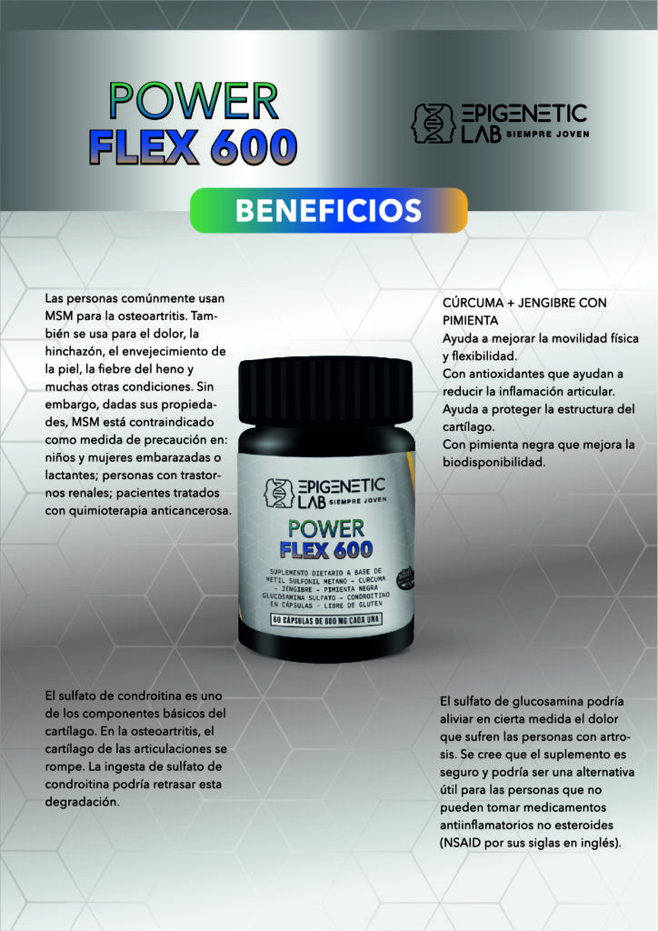 POWER FLEX 600 X 60 CAPSULAS DE 600 MG SIN TACC – Epigenetic Lab